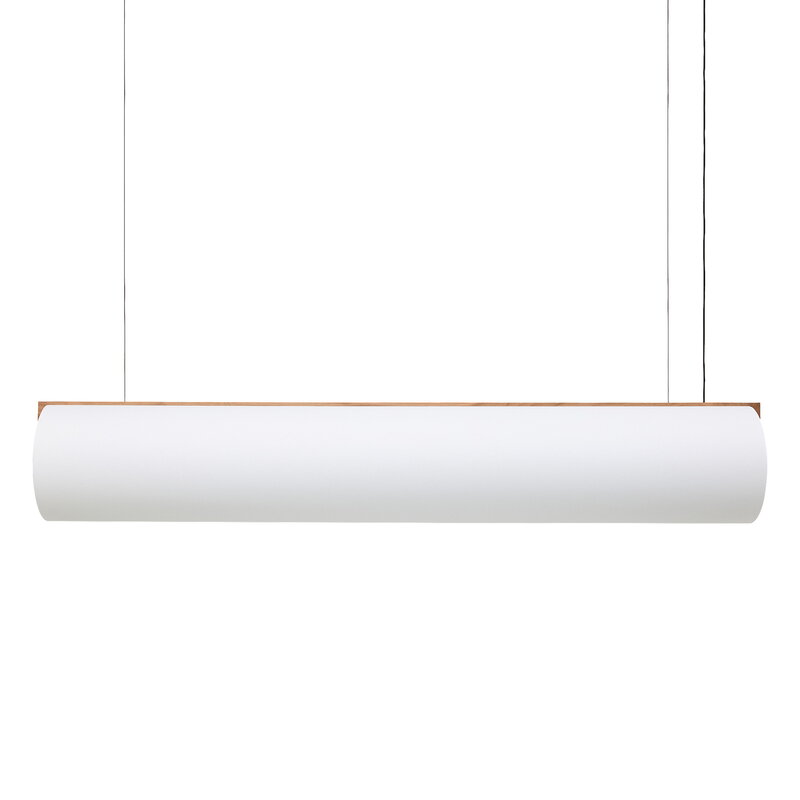 Motarasu Enso 150 pendant, white - black oiled oak | Finnish Design Shop