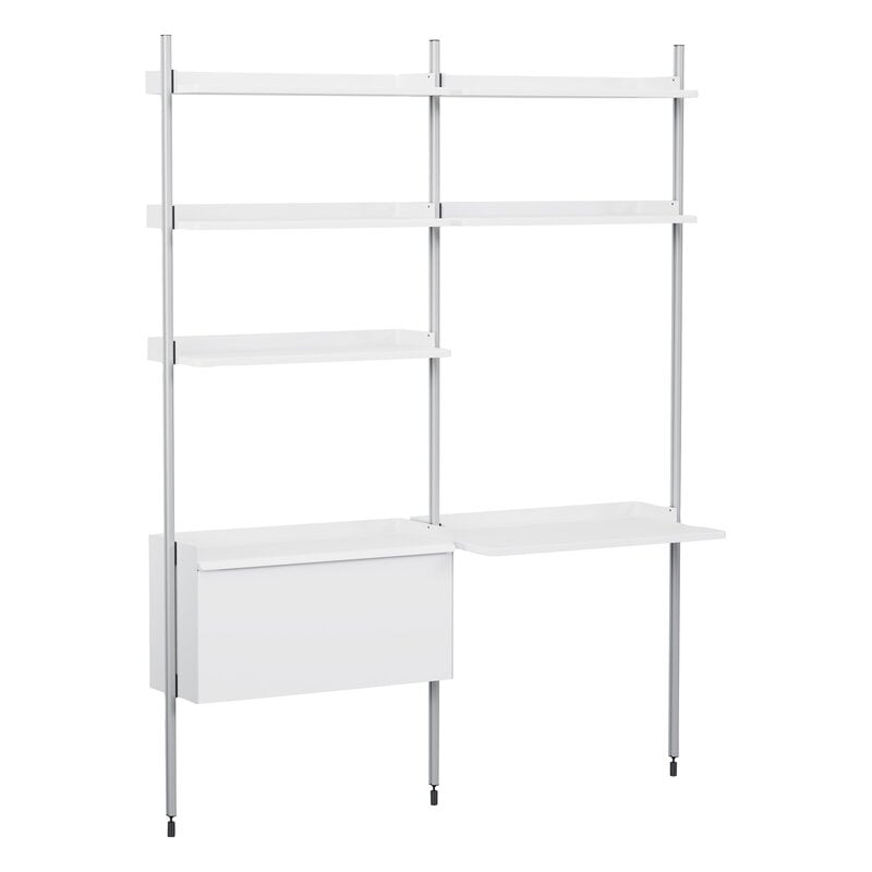 HAY Pier System 12 shelf, 2 columns, PS white - aluminium | Finnish ...
