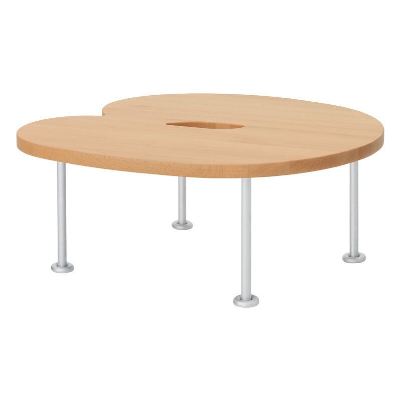 Hem Worm coffee table, round, beech - steel | Finnish Design Shop