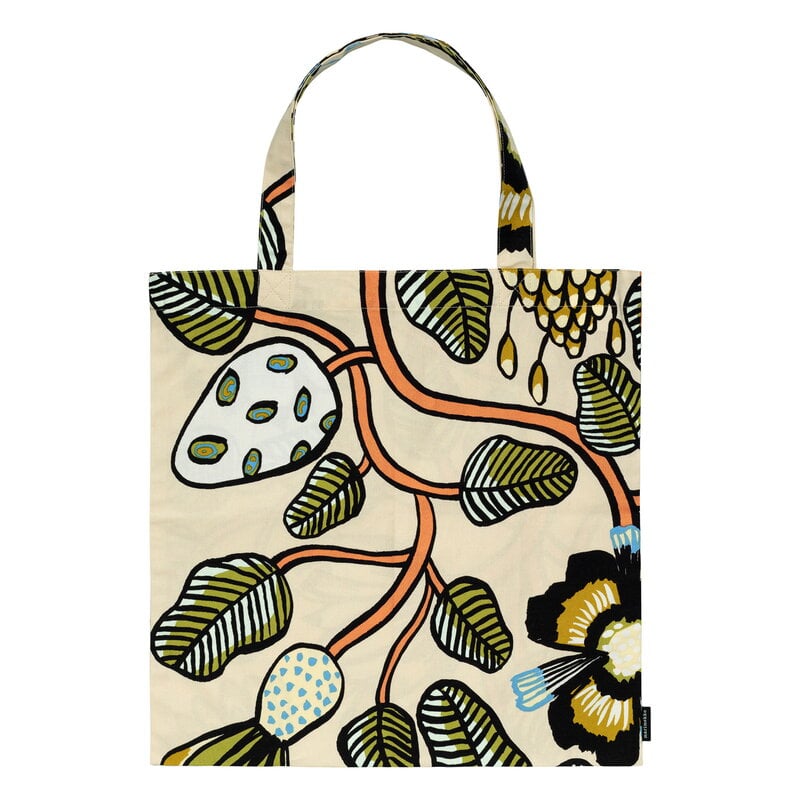 Marimekko Tiara kassi, hiekka - lämmin oranssi - vihreä | Finnish ...