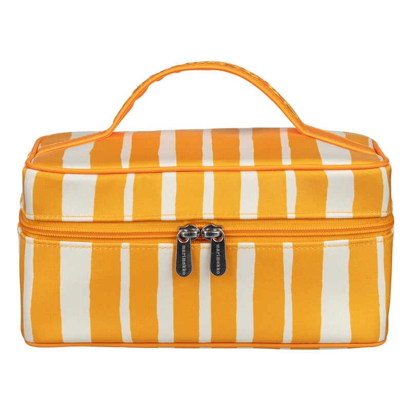 Marimekko Tuttu Raide cosmetic bag, saffron - cream | Finnish Design ...