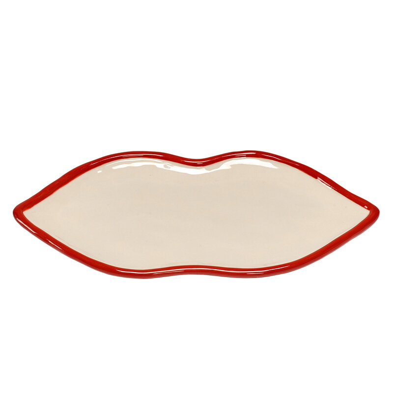 Serax Lips serving dish, L, white - red | Finnish Design Shop