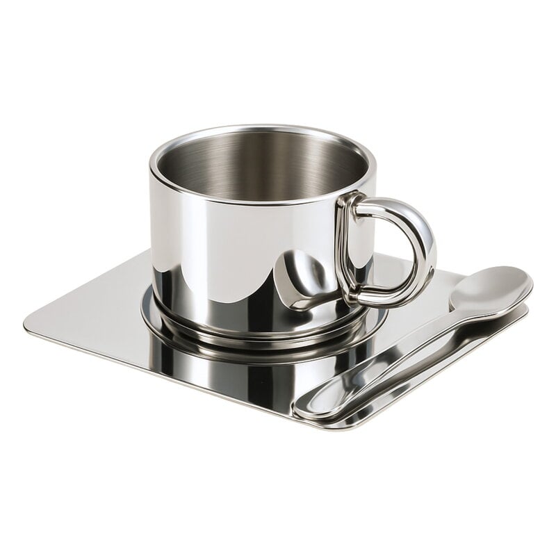 Nichba Steel Cup Trio coffee cup set, polished stainless steel ...