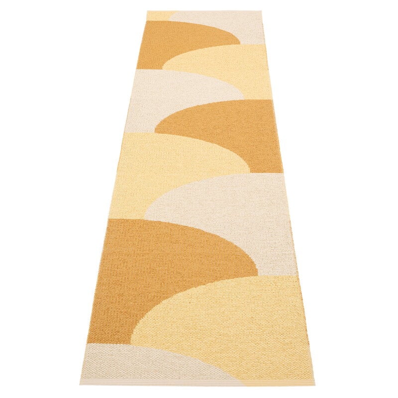 Pappelina Hill rug, 70 x 270 cm, ochre - pale yellow - cream | Finnish ...