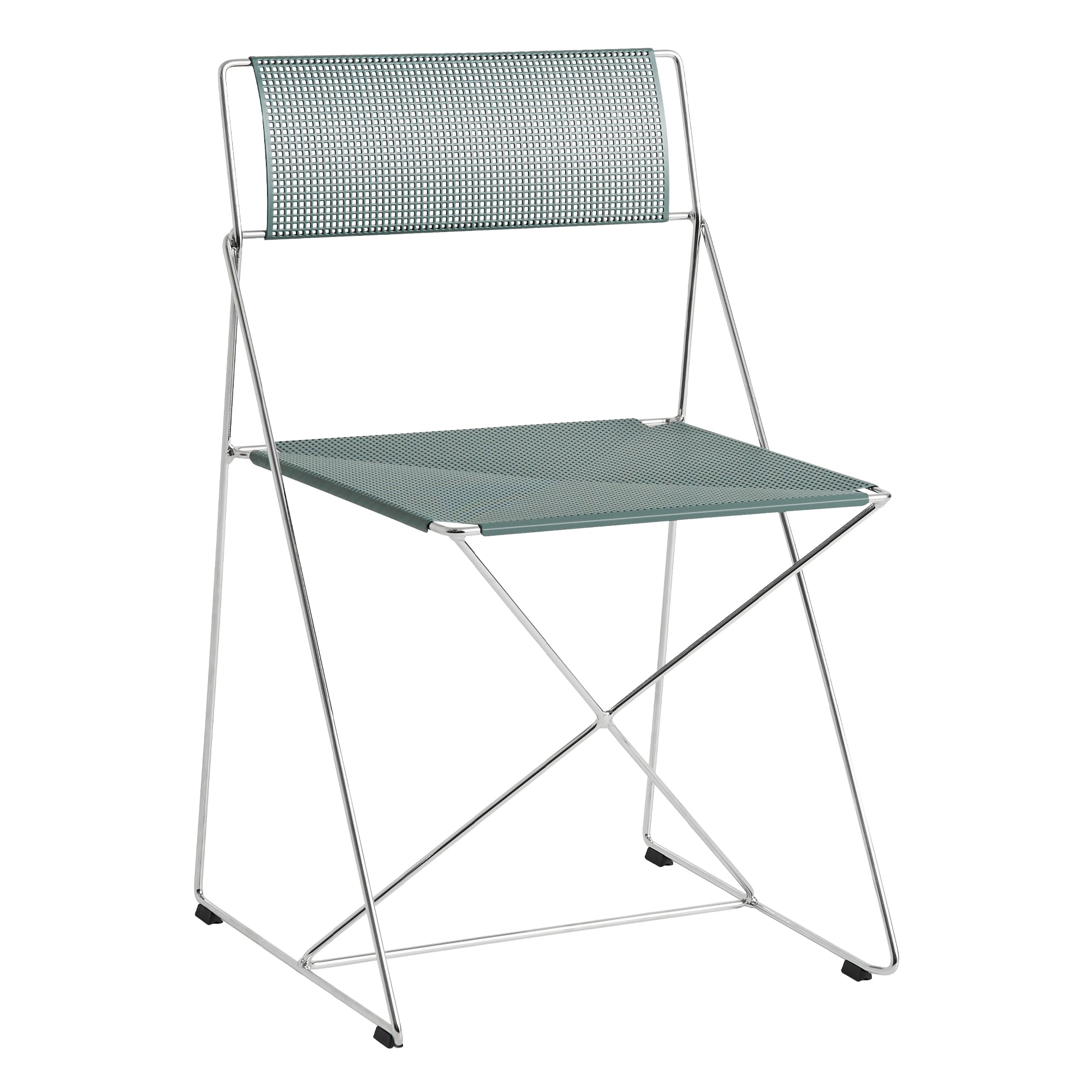 HAY X-Line chair, indoor, chromed - moss | Finnish Design Shop