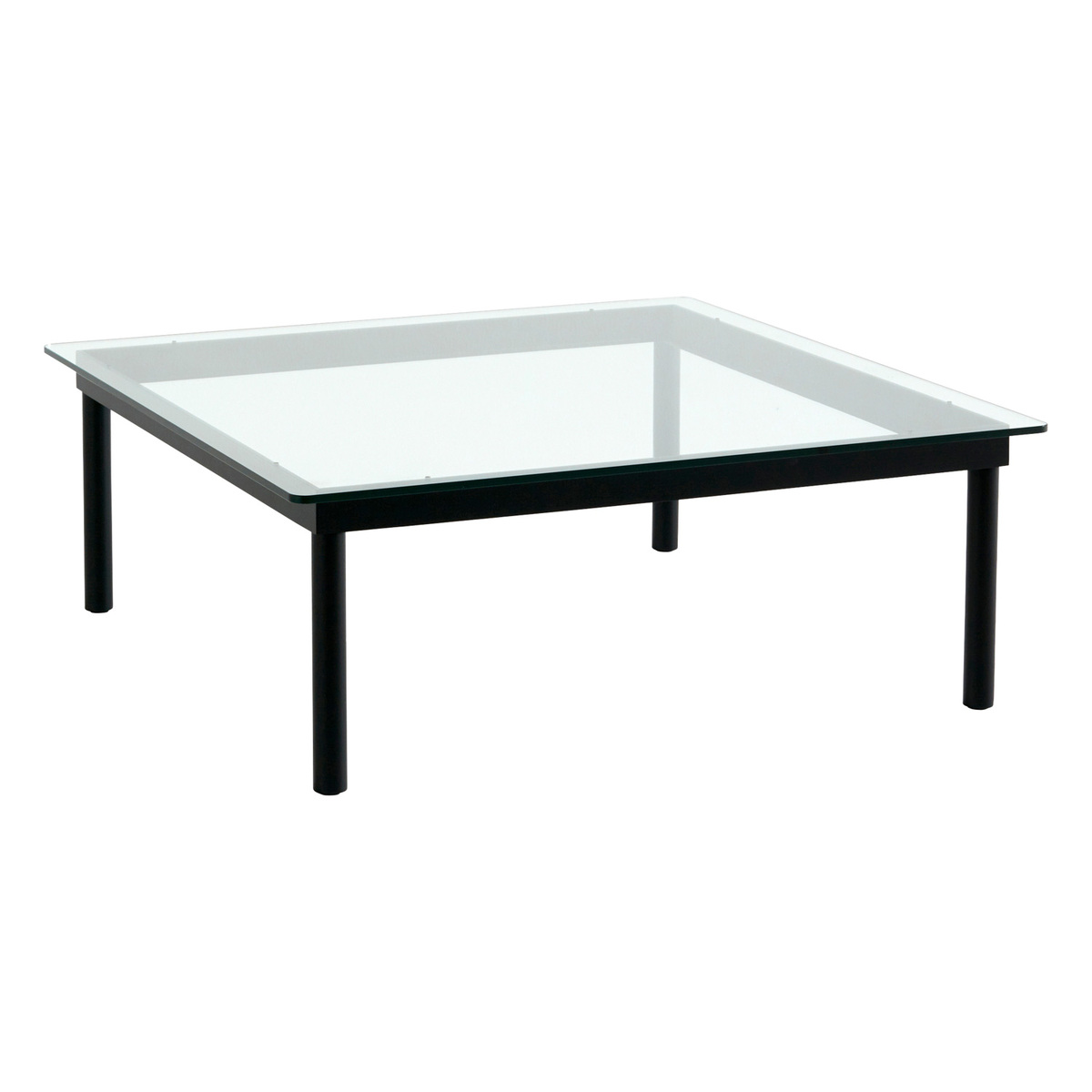 HAY Kofi Table 100 X 100 Cm Black Lacquered Oak Clear Glass Pre 