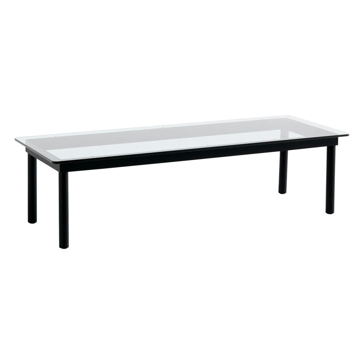 HAY Kofi Table 140 X 50 Cm Black Lacquered Oak Clear Glass Pre 