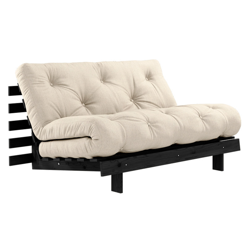 Karup Roots 140 sofa bed, black - linen | Pre-used design | Franckly