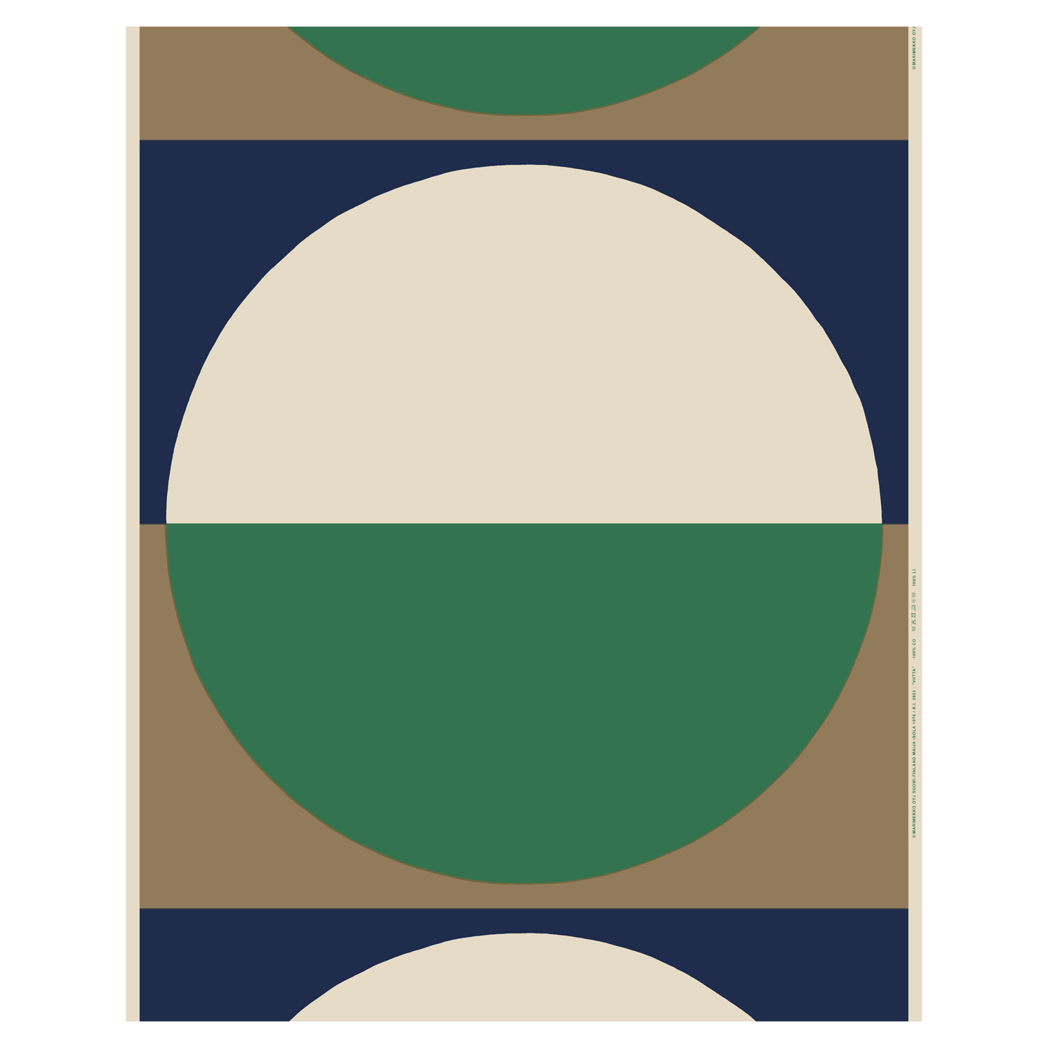 Marimekko Viitta Cotton linen Fabric Green Linen Dark Blue Marimekko Viitta Cotton linen Fabric Green Linen Dark Blue