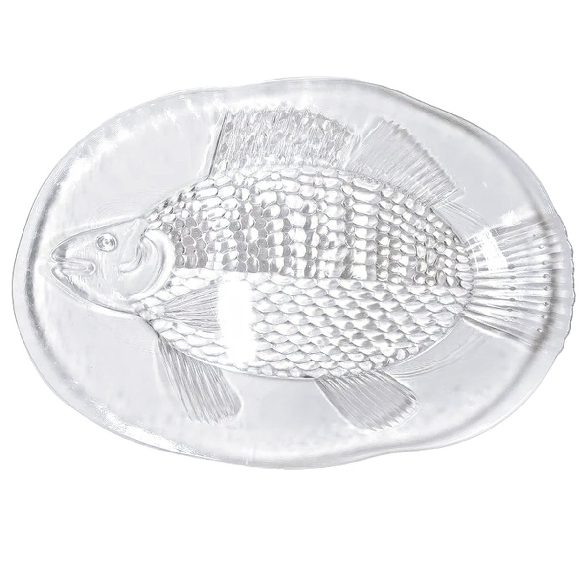 Nuutajärven Lasi Inkeri Toikka fish platter, clear | Pre-used design ...